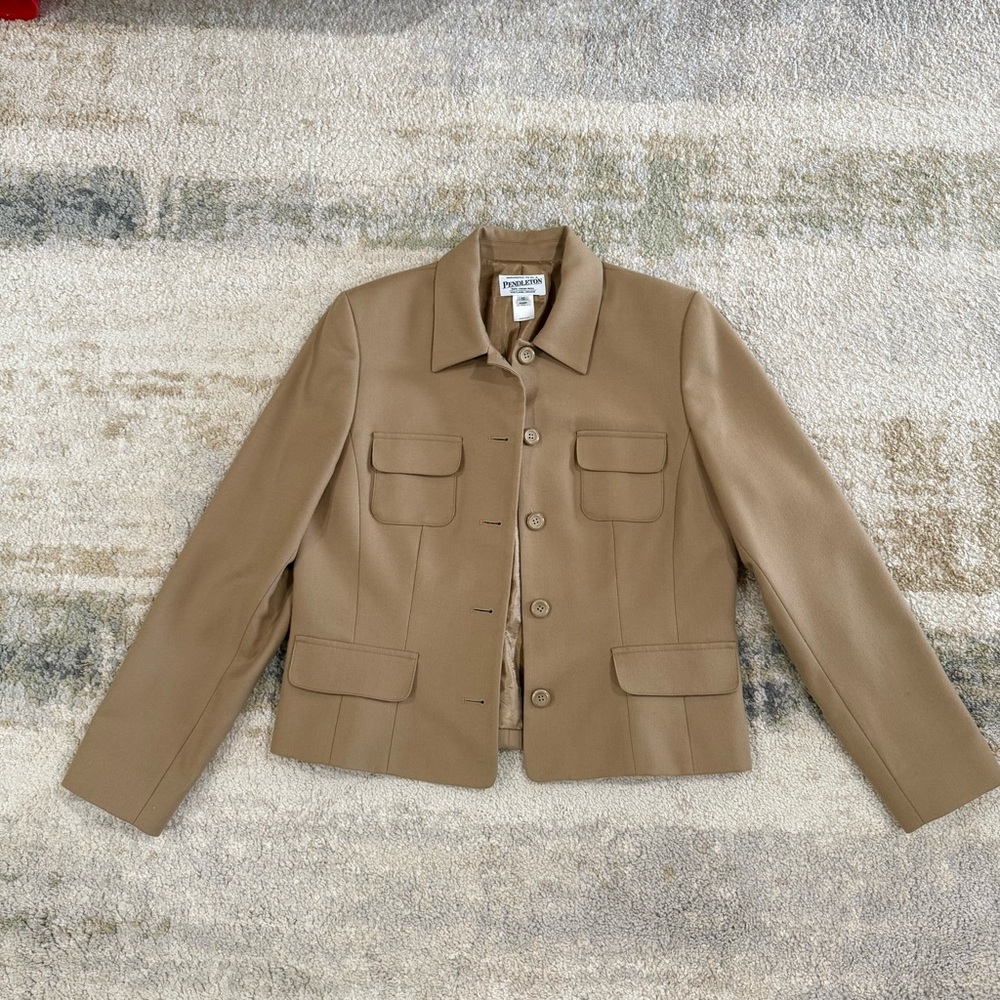 Pendleton Wool Blazer In Rich Tan Vintage - Gem
